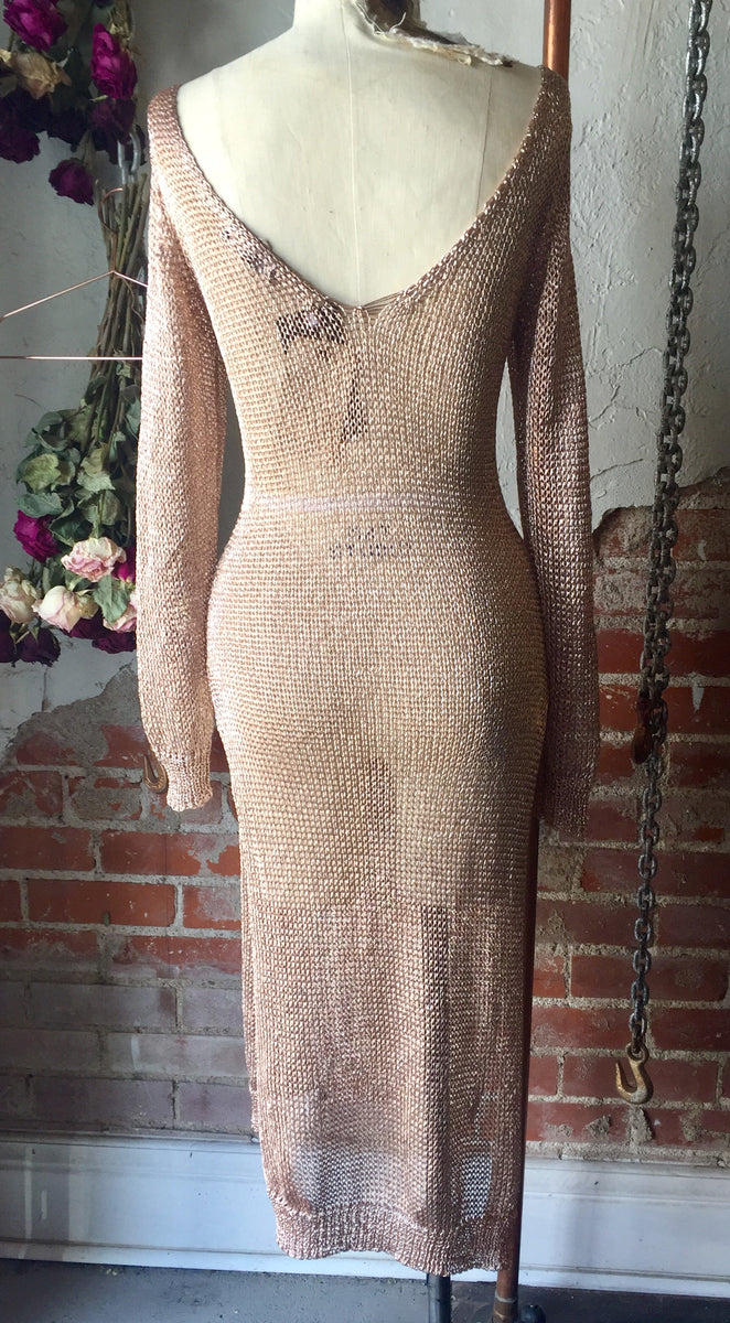 Starlette Rose Gold Dress – Canary In A Clothesmine